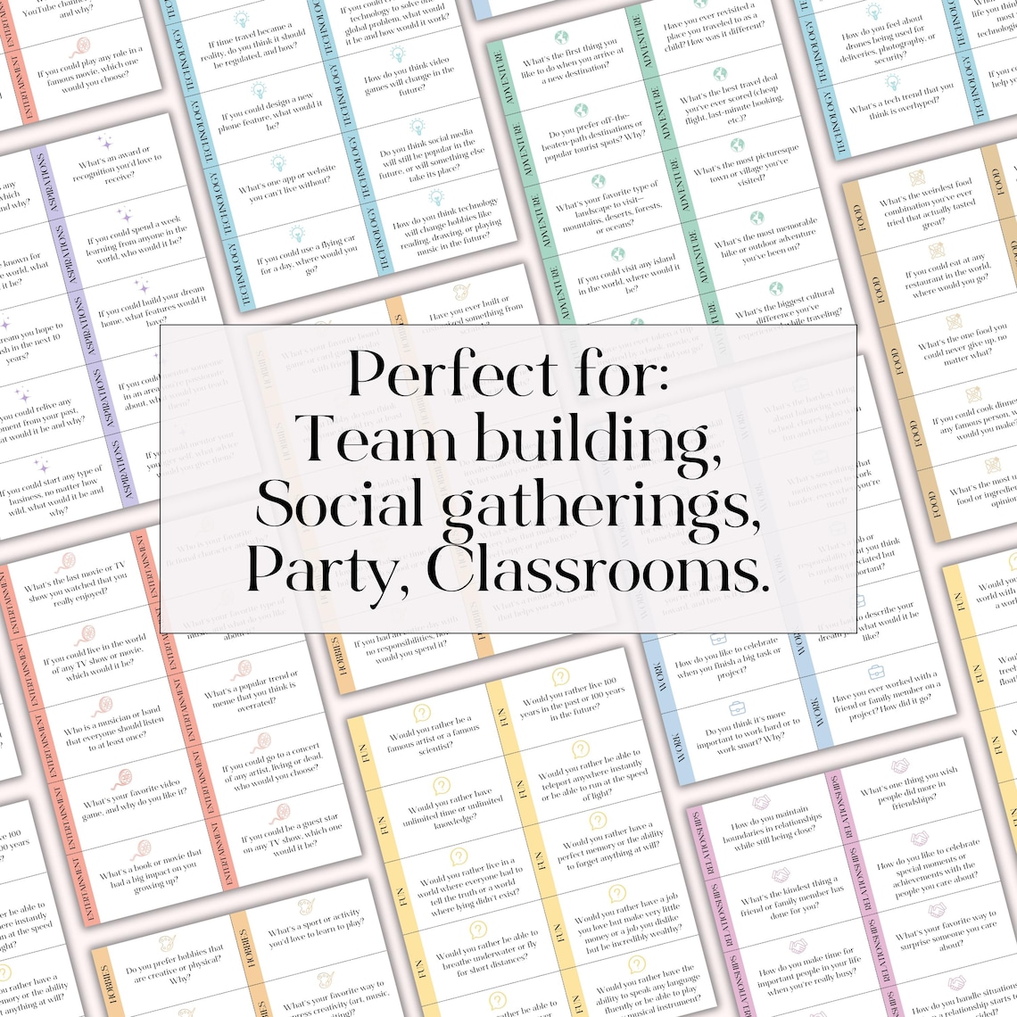 500 Icebreaker Questions: Printable Conversation Starter Cards ...