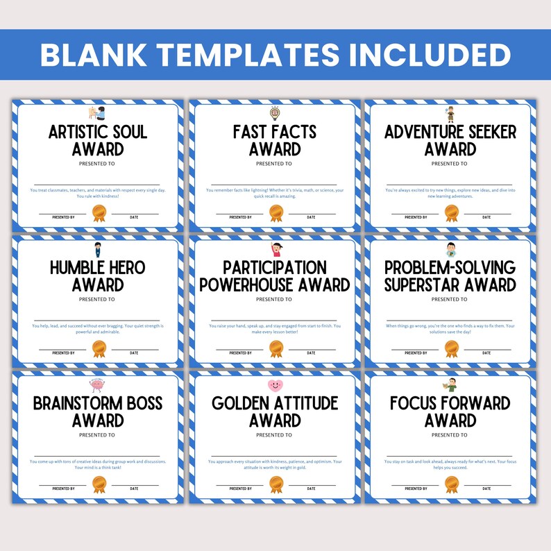 Editable Classroom Award Certificates: 100+ Student Templates (CANVA ...