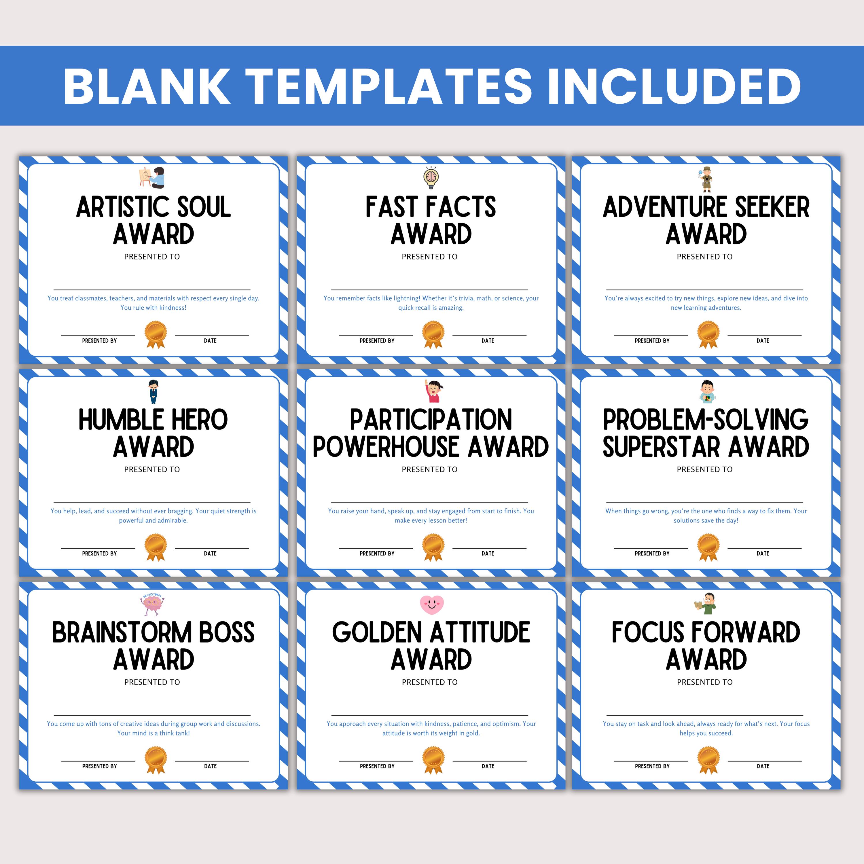 Editable Classroom Award Certificates: 100+ Student Templates (CANVA ...