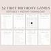 Editable First Birthday Games Bundle: 32 Party Games (canva) - Etsy