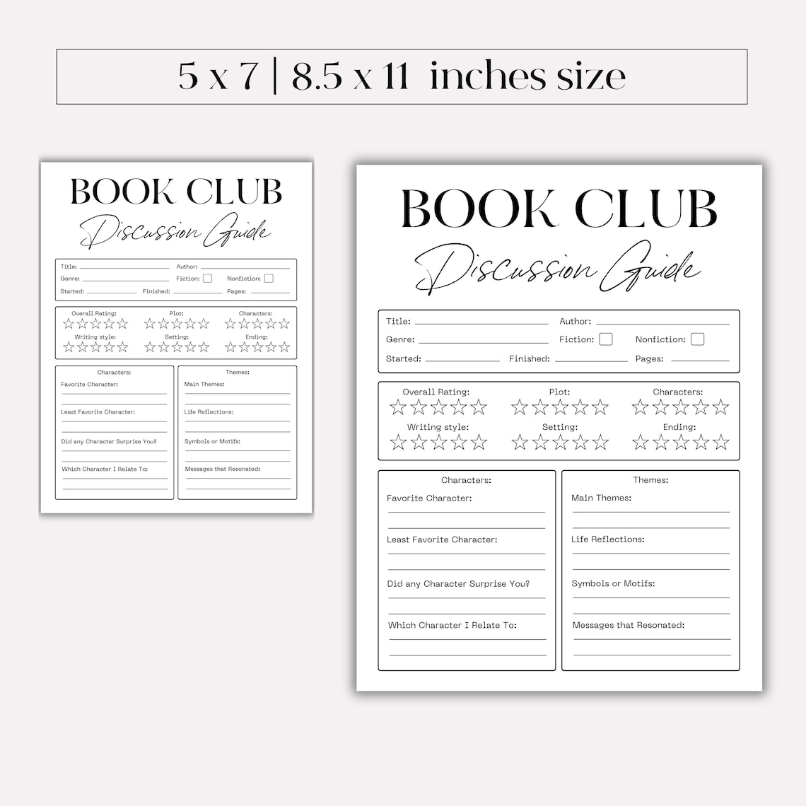 Editable Book Club Discussion Guide, Book Review Guide, Book Club ...