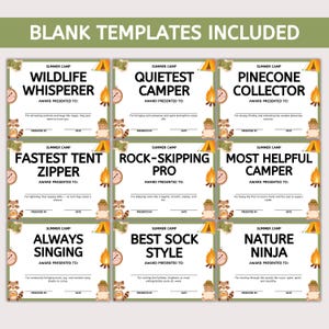 165 Editable Camping Certificates, Summer Camp Awards, Camp ...