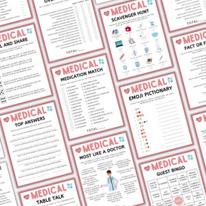 Editable Medical Games Bundle: 45 Printable Party Games (CANVA) - Etsy