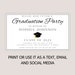 Graduation Party Details Card: Invitation Insert Template (digital ...
