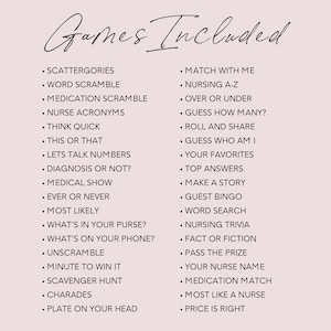 Editable Nurse Party Games Bundle, Nurse Week, Nurse Student, Nurse ...