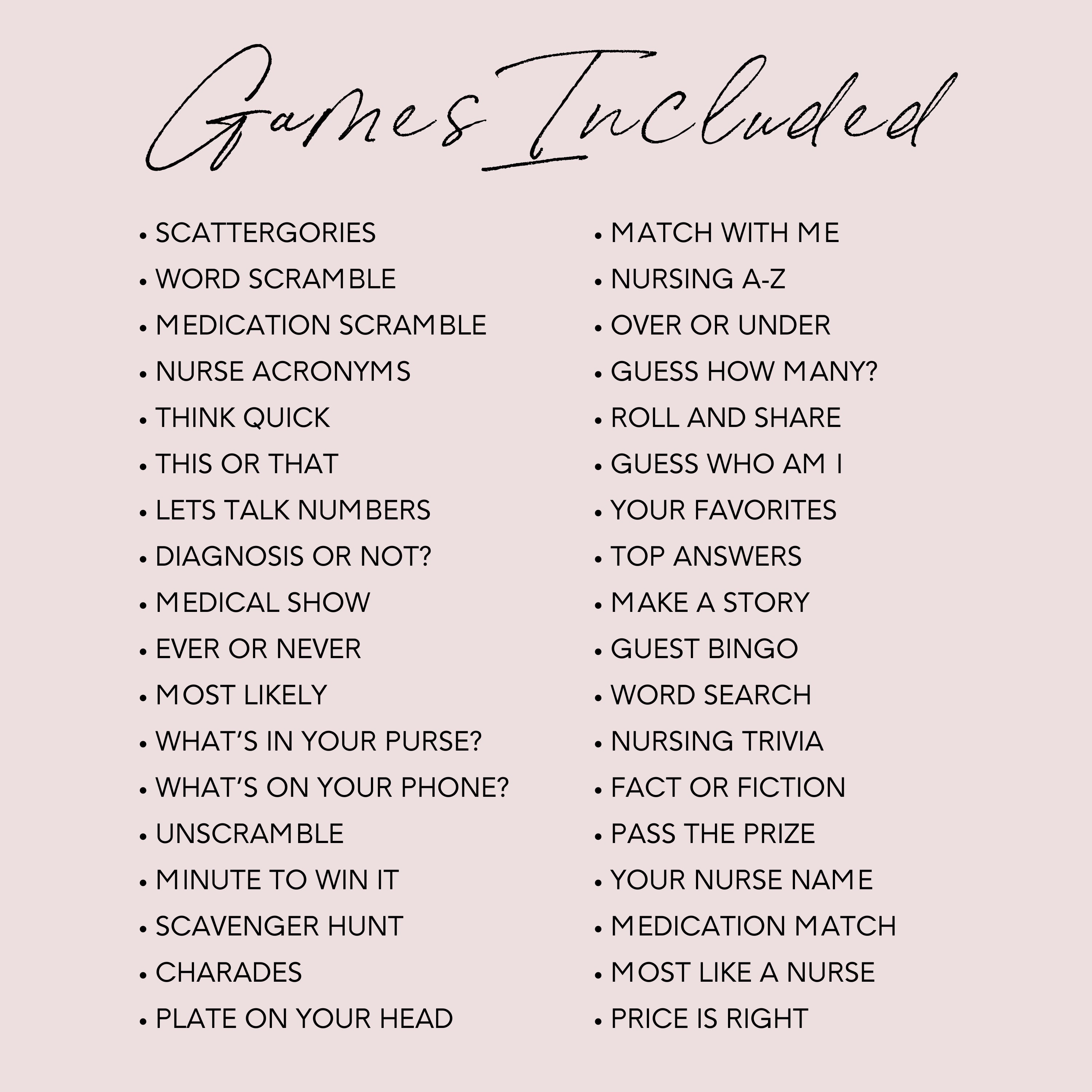 Editable Nurse Party Games Bundle, Nurse Week, Nurse Student, Nurse ...