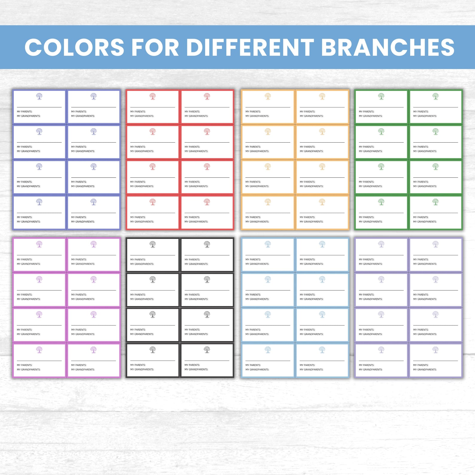 Family Reunion Name Tags, Reunion Nametags, Color-coded Branches, In ...