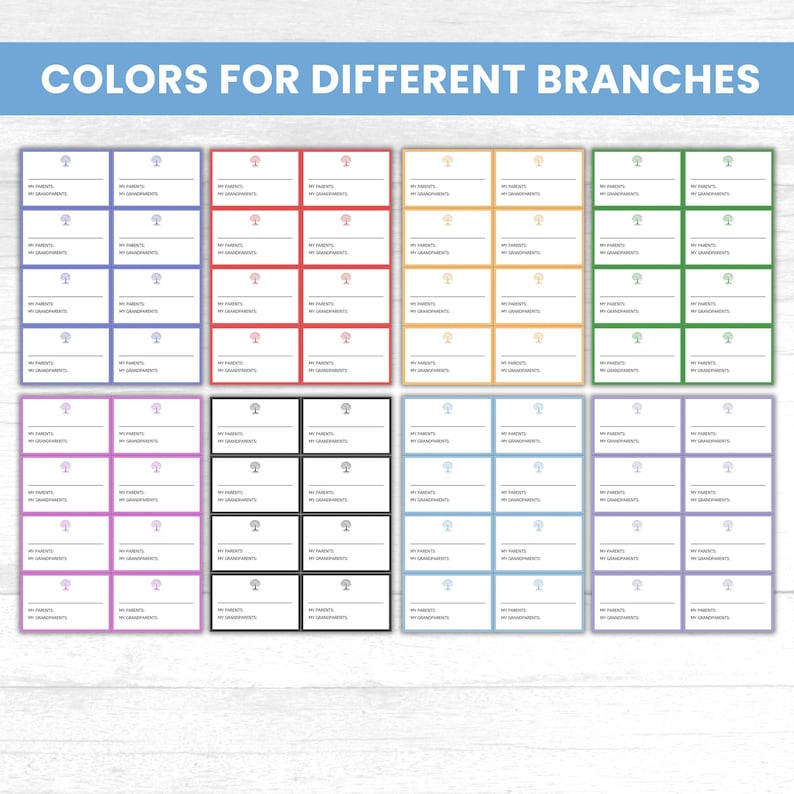 Family Reunion Name Tags, Reunion Nametags, Color-coded Branches, In ...