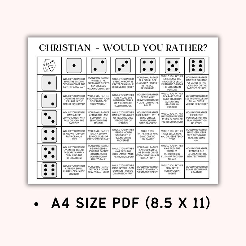 Christian Table Talk Dice, Games for Youth Group, Womens Ministry ...