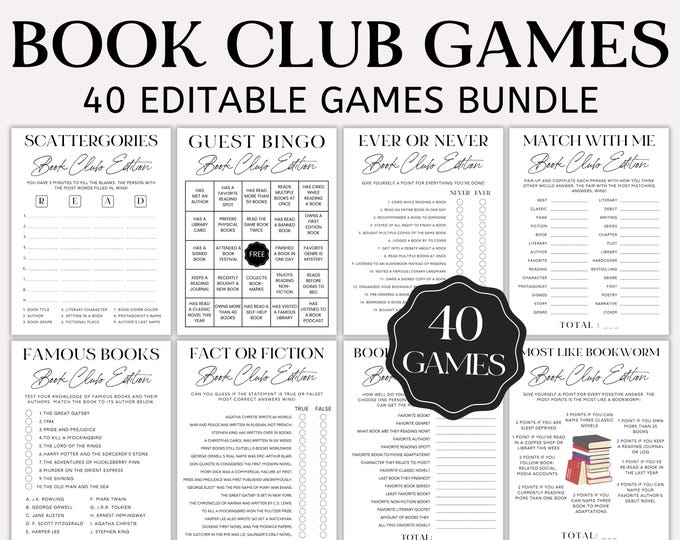 Bookish Guess That Sketch // Printable Party Game // Book Themed Party ...