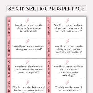 550 'would You Rather' Conversation Starter Cards (digital Download) - Etsy