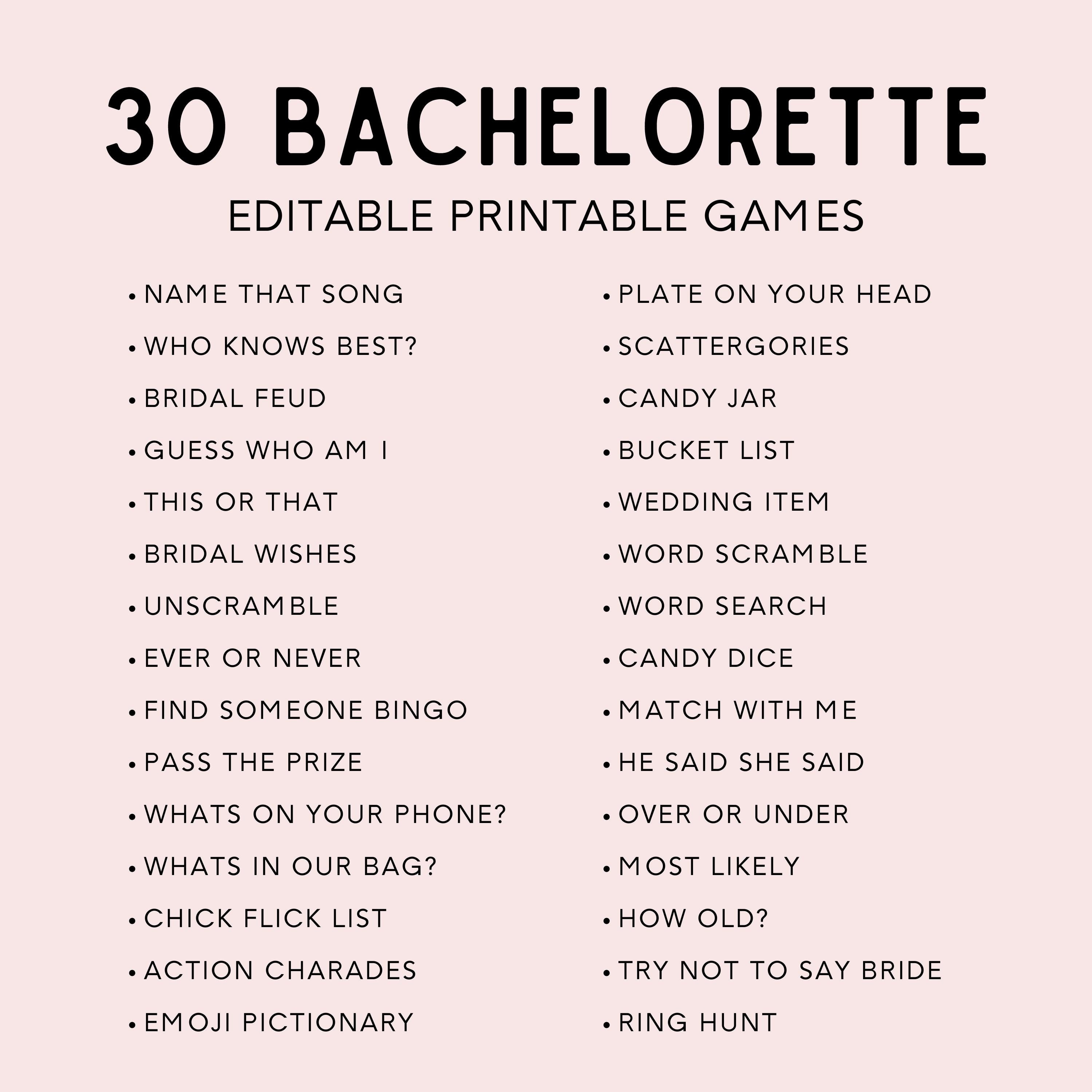 Clean Bachelorette Games Bundle Bachelorette Party Games Etsy