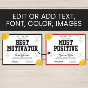 Editable Cheerleading Award Certificates, Cheerleading Awards ...