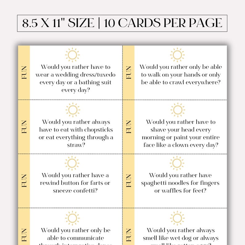 550 'would You Rather' Conversation Starter Cards (digital Download) - Etsy