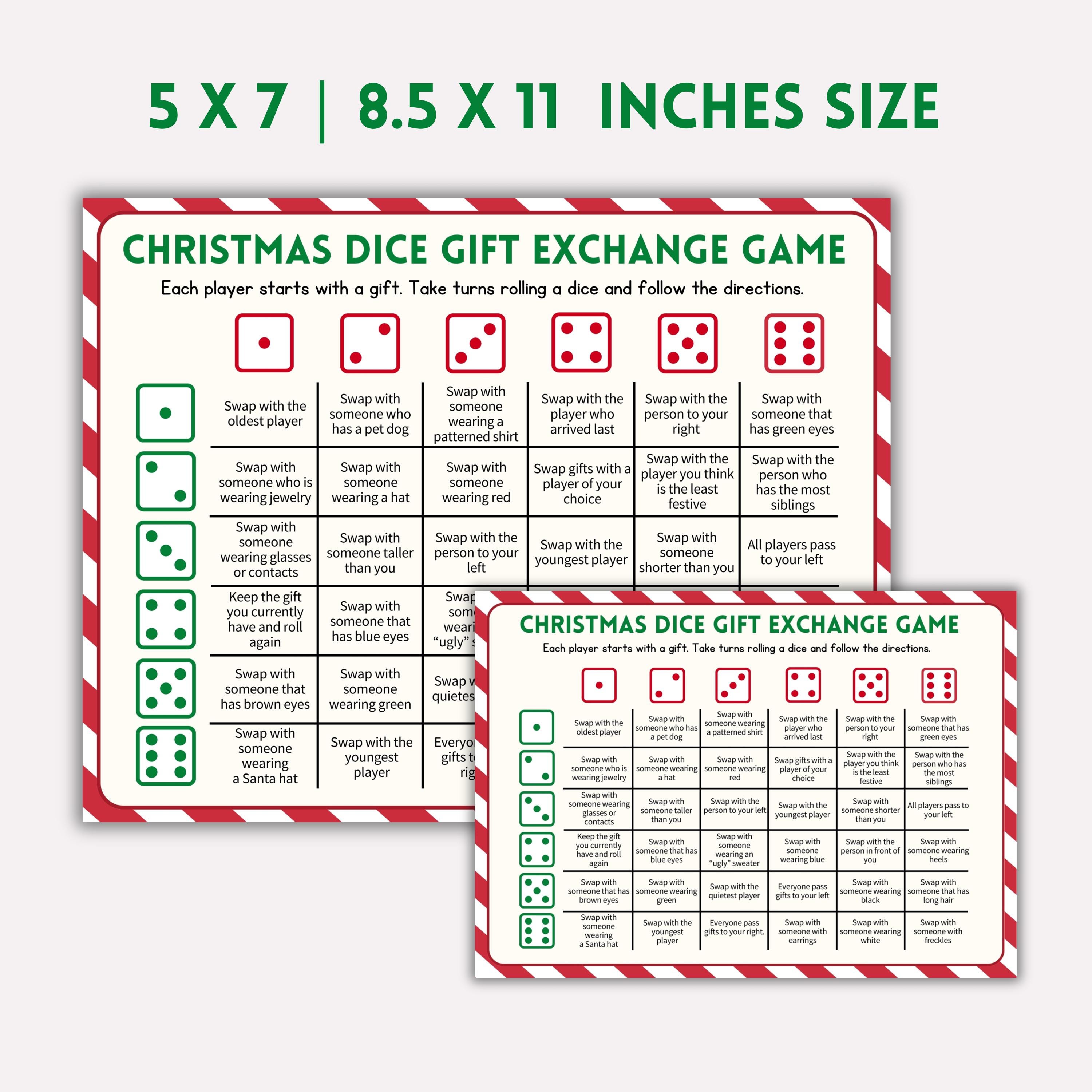 Editable Christmas Gift Exchange Dice Game, Christmas School Game ...