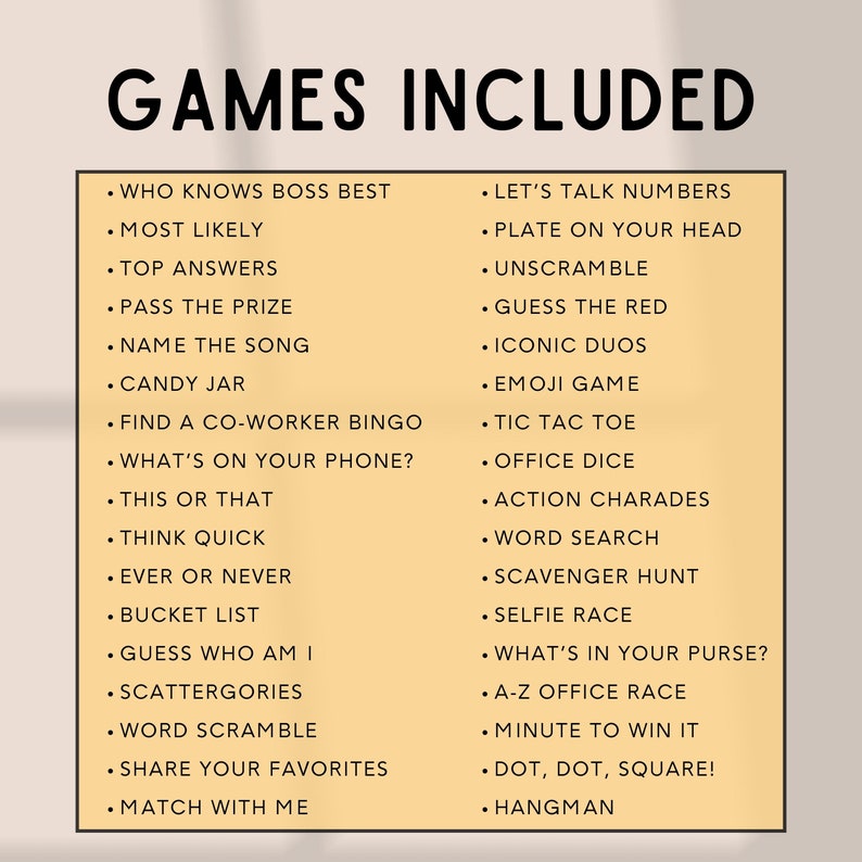 Editable Office Party Games, Work Party Games, Team Meeting Games ...