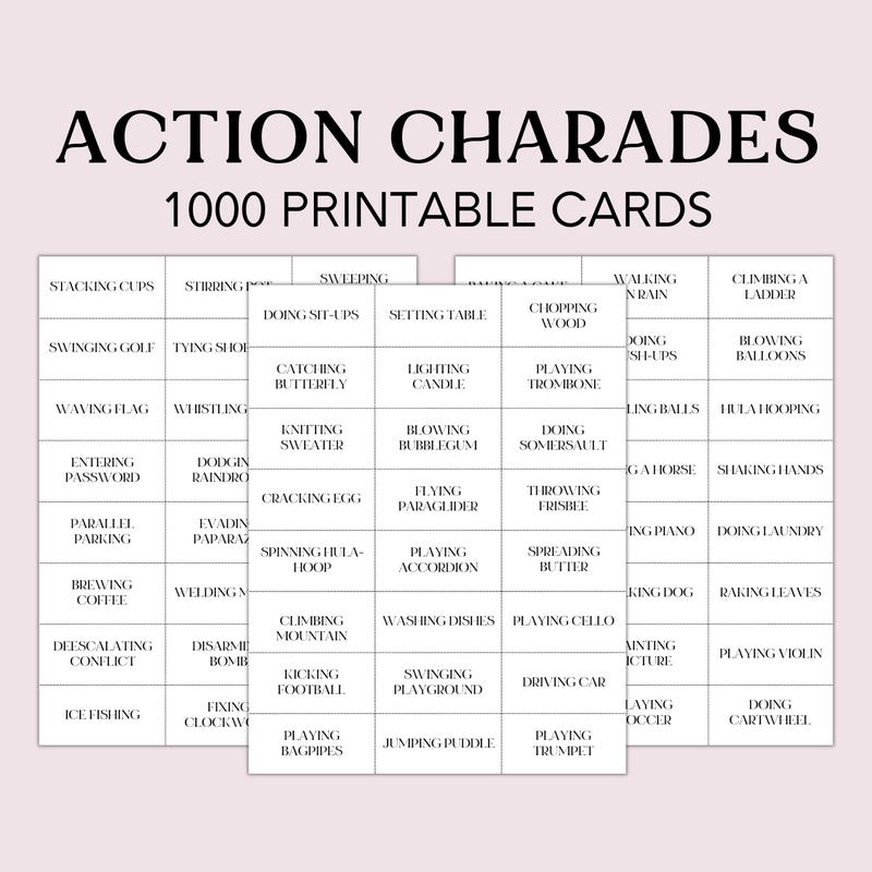 Charades for the Family - Etsy