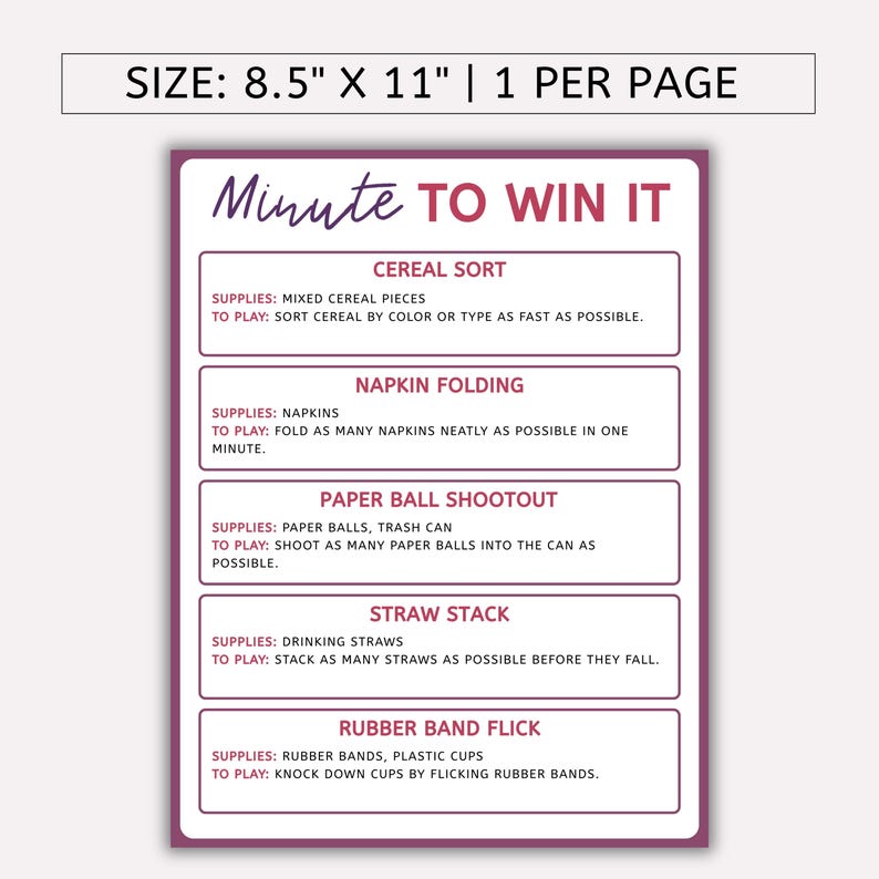 Minute to Win It Games: 60 Minute to Win It Party Games, Icebreaker ...