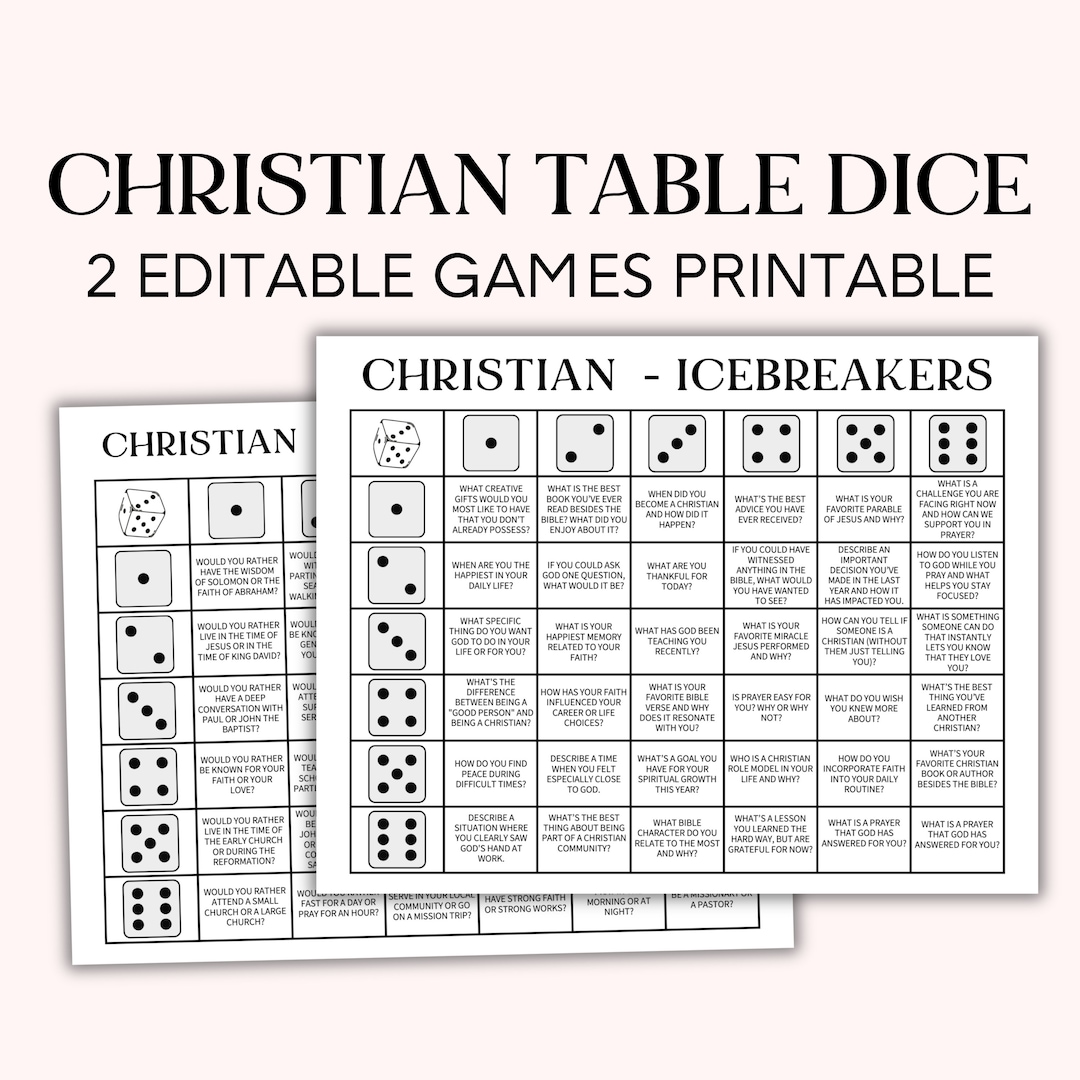 Christian Table Talk Dice, Games for Youth Group, Womens Ministry ...