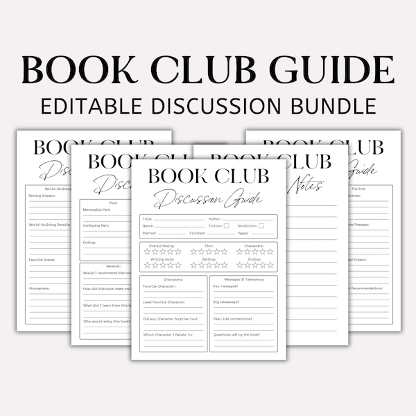 Book Club Study Guides - Etsy UK