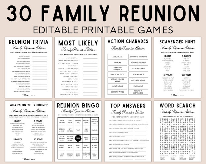 Family Reunion Mix and Mingle Game Family Gathering Party Activities ...