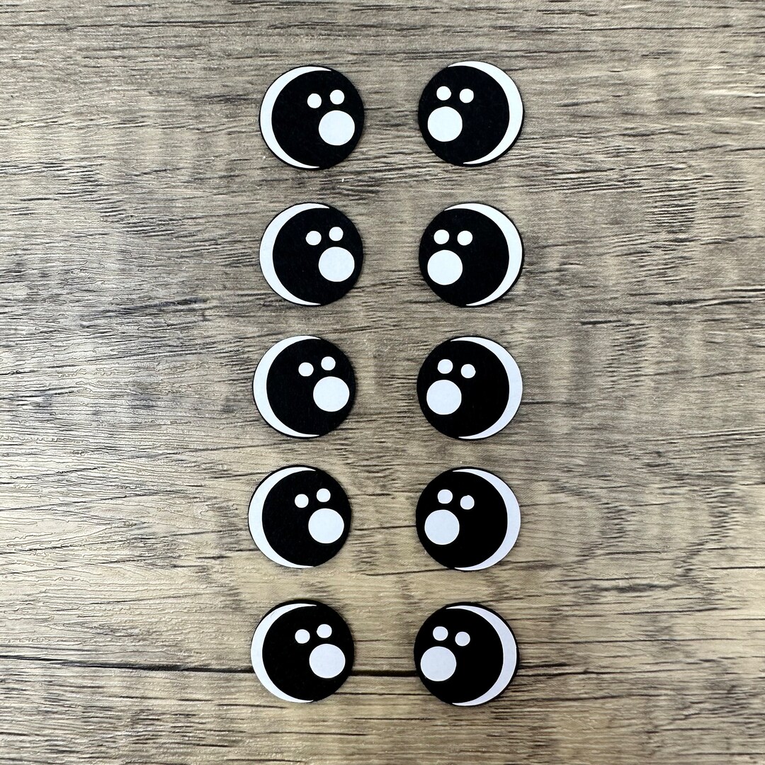 5 Pairs Felt Eyes, Pick a Size, 1/2 to 2 Eyes, Felt Eyes for Amigurumi ...