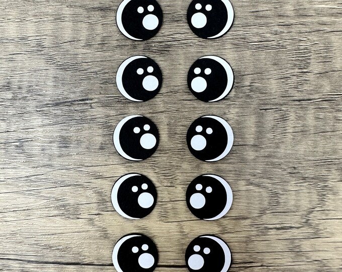 5 Pairs Felt Eyes, Pick a Size, 1/2 to 2 Eyes, Felt Eyes for Amigurumi ...
