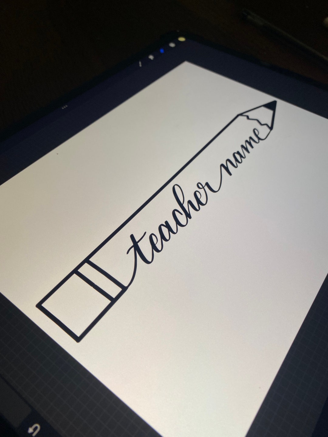 Customizable Teacher Name PNG handwritten - Etsy
