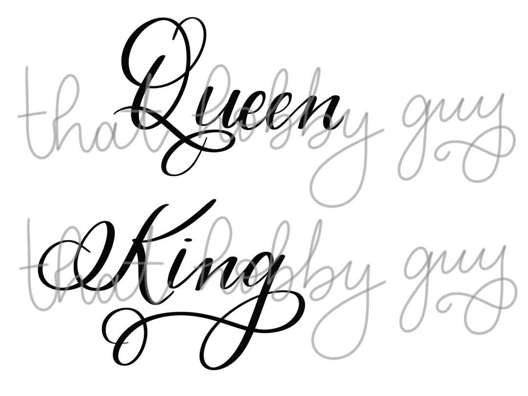 King and Queen handwritten Fonts PNG - Etsy