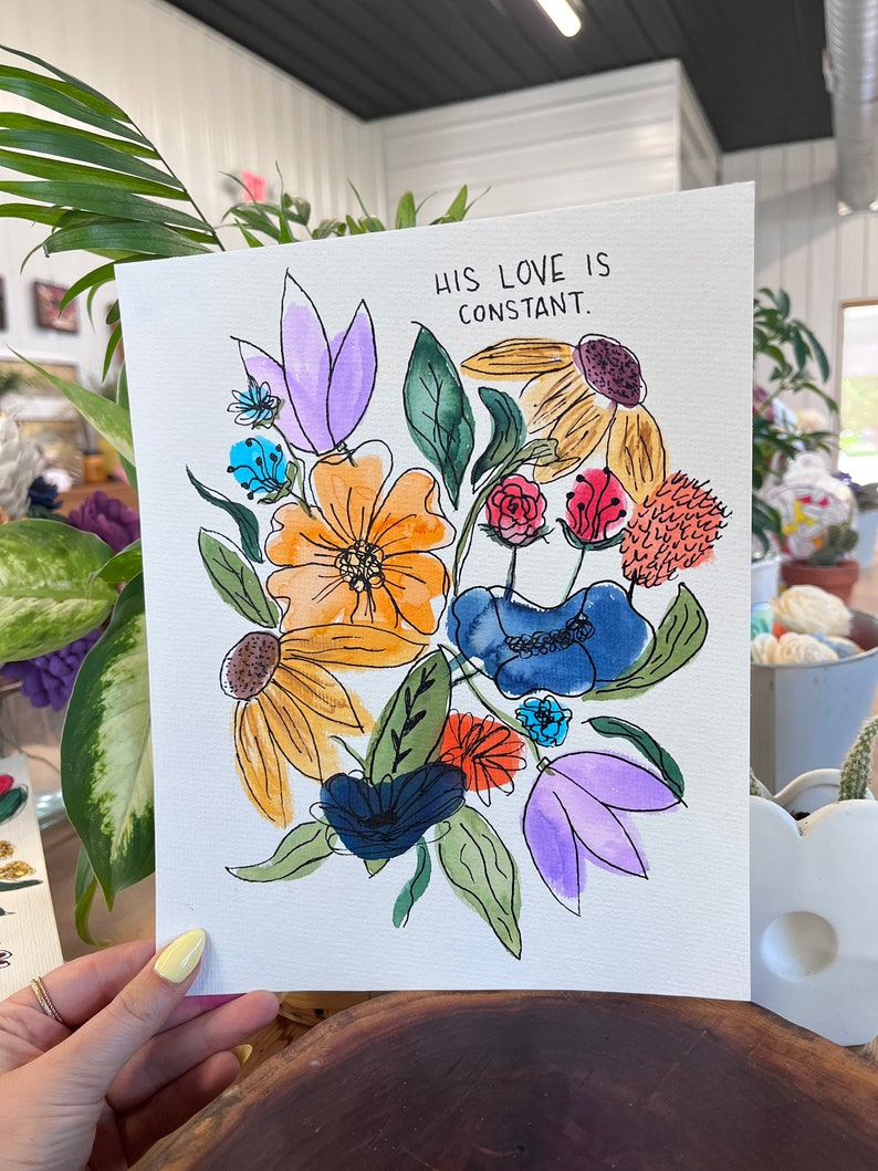 Custom Floral Calligraphy Art Prints - Etsy