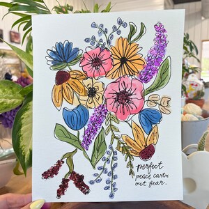 Custom Floral Calligraphy Art Prints - Etsy