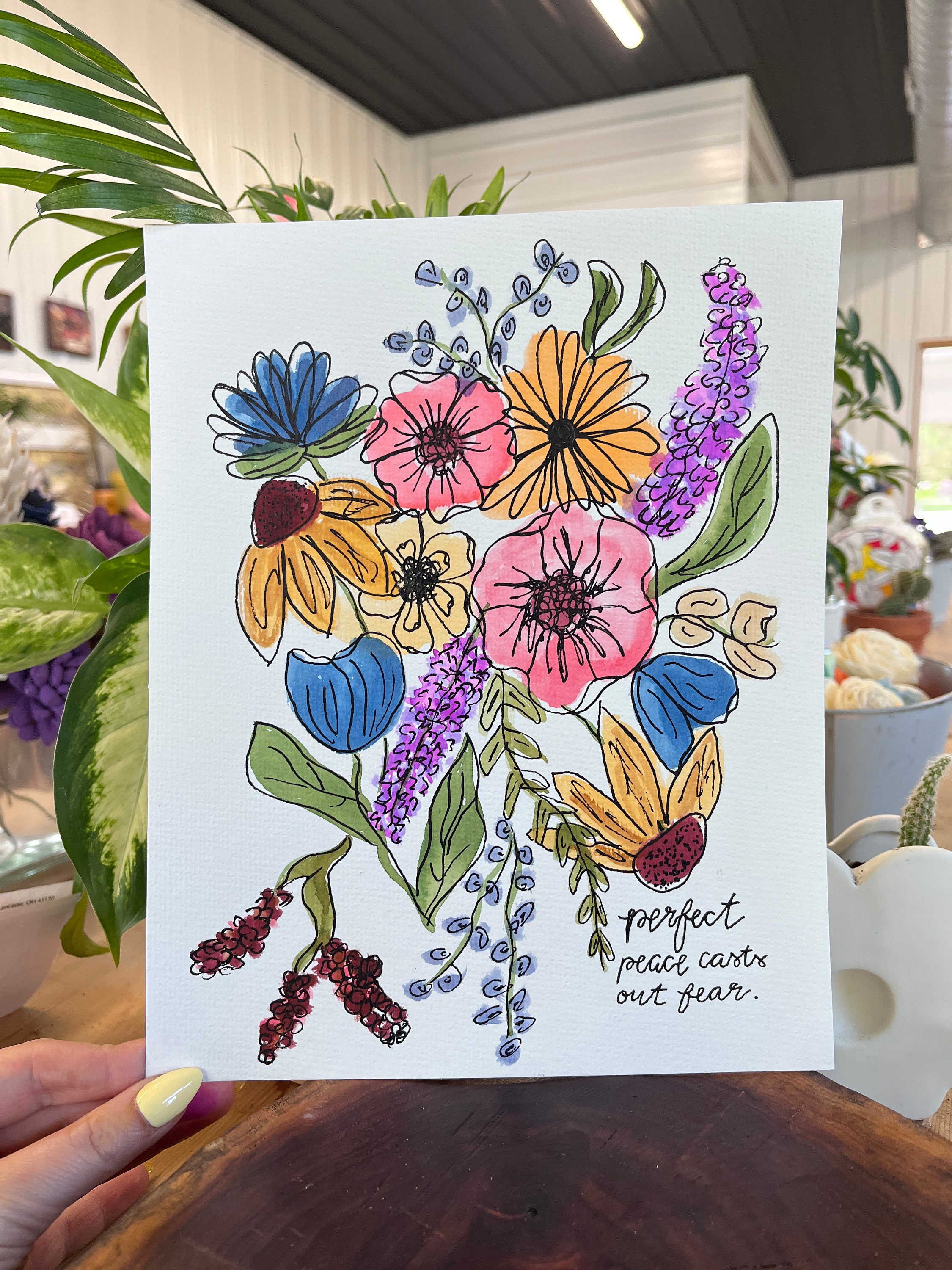 Custom Floral Calligraphy Art Prints - Etsy
