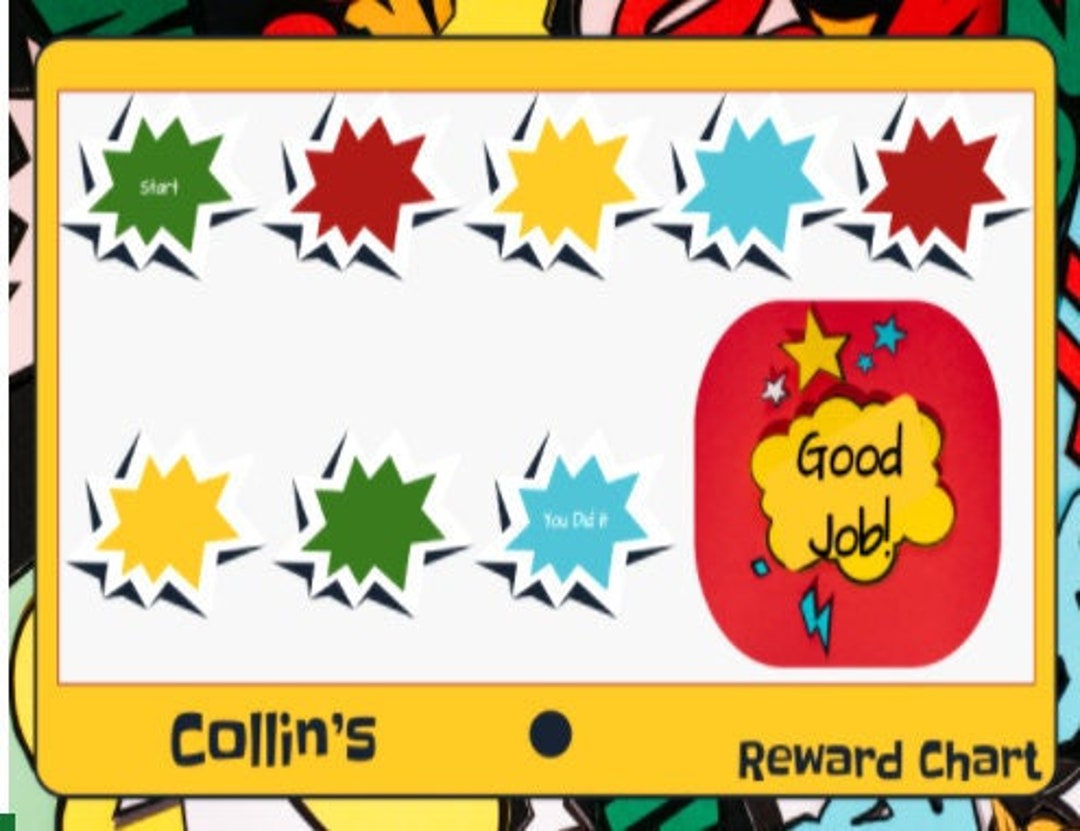 Comic Theme Reward Chart - Etsy