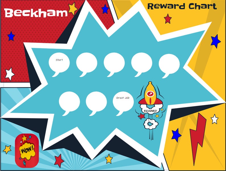 Customizable Daily Reward Chart. Comic Book Theme - Etsy