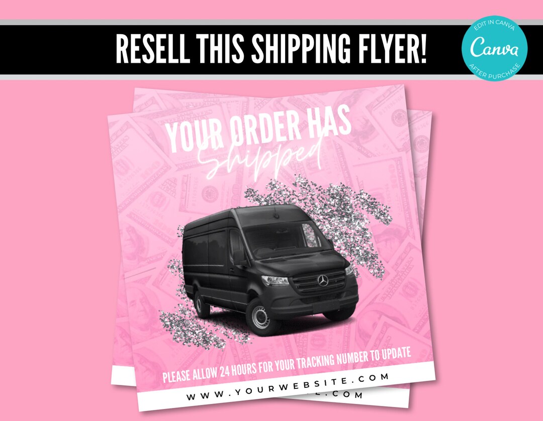 Shipping Flyer, Editable Shipping Flyer, Resell Rights, Commercial Use ...