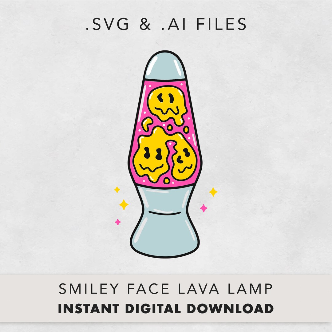Groovy Smiley Face Lava Lamp SVG, Ready for Layering Vinyl, Vector Image, SVG/AI File, Instant ...