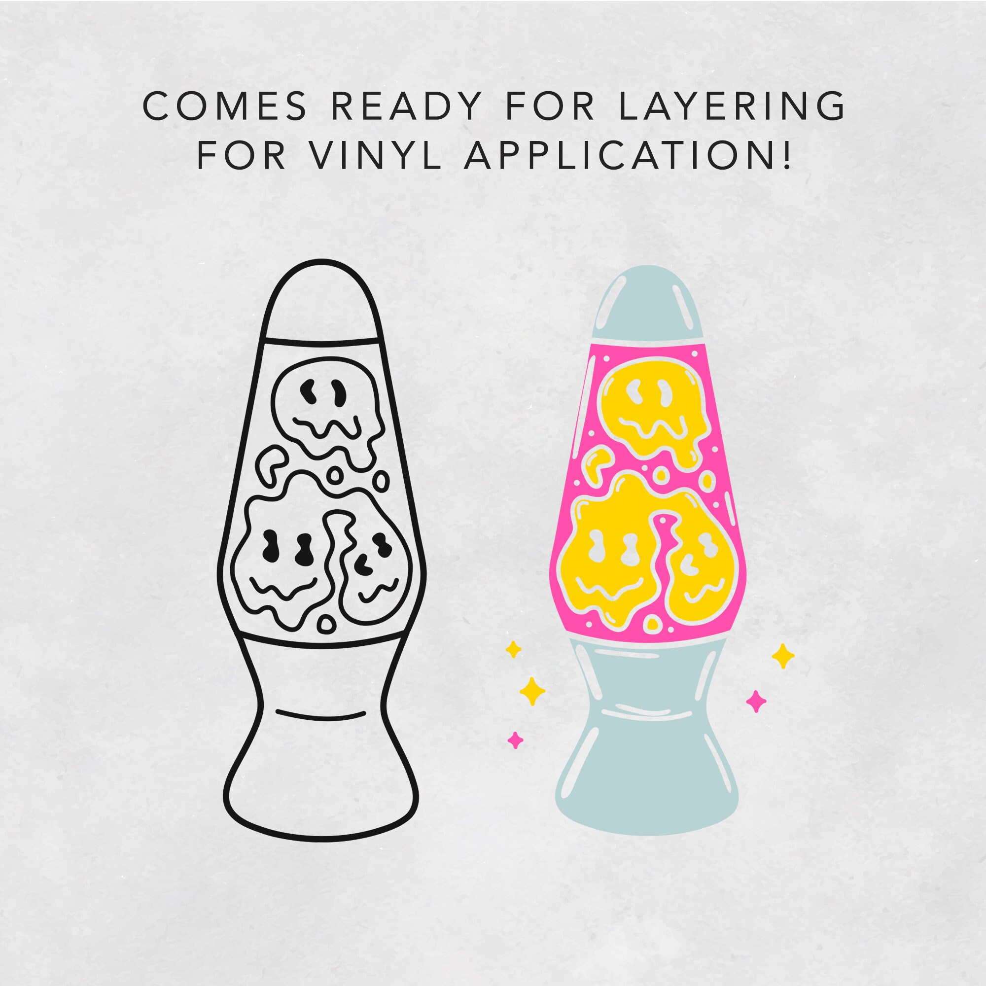 Groovy Smiley Face Lava Lamp SVG, Ready for Layering Vinyl, Vector ...