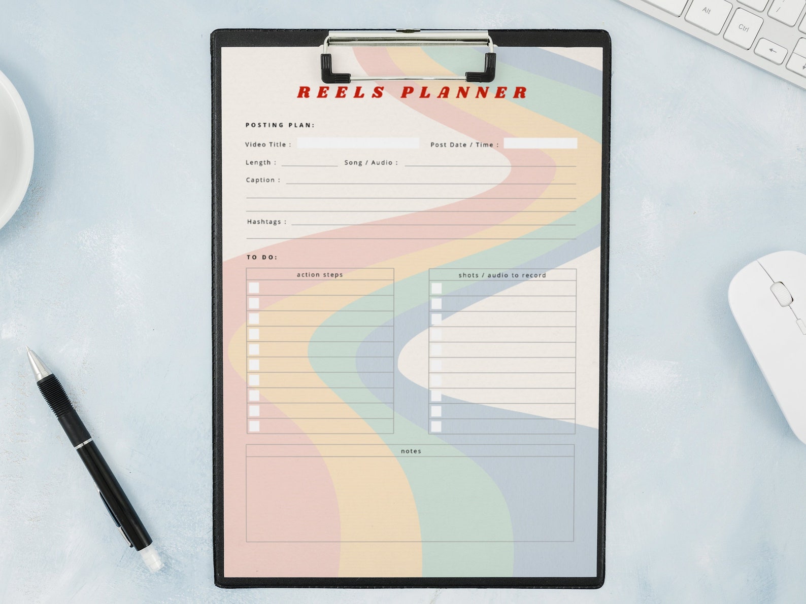 Reels Planner Printable - Plan Your Instagram Reels - Video Content ...