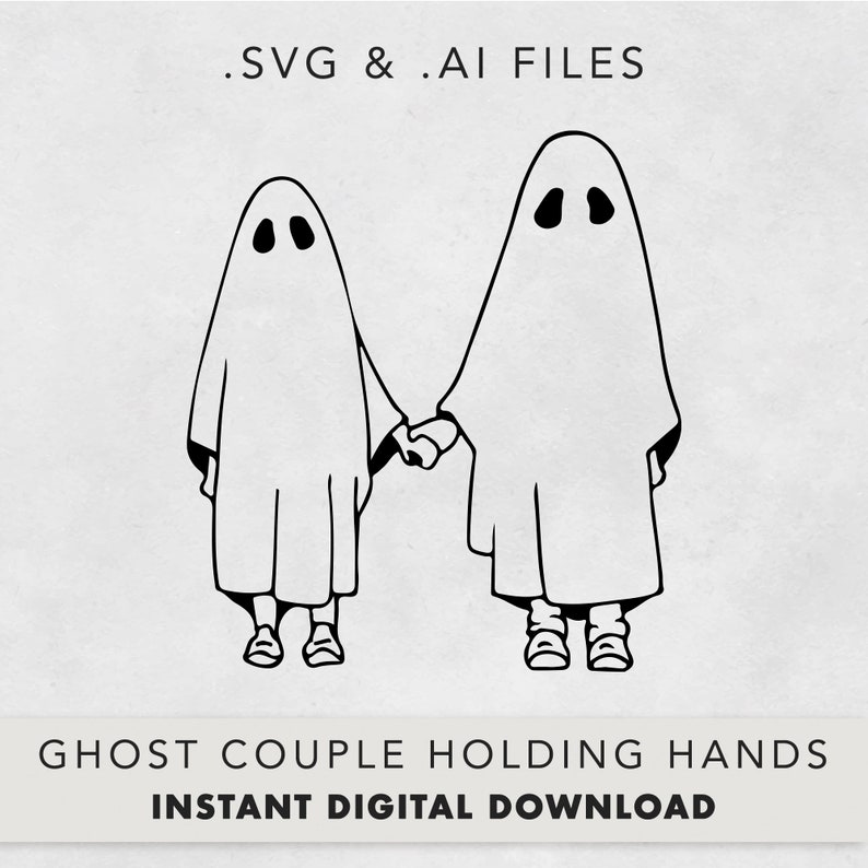 Ghost Couple Holding Hands SVG, Vector for Halloween, SVG / AI File ...
