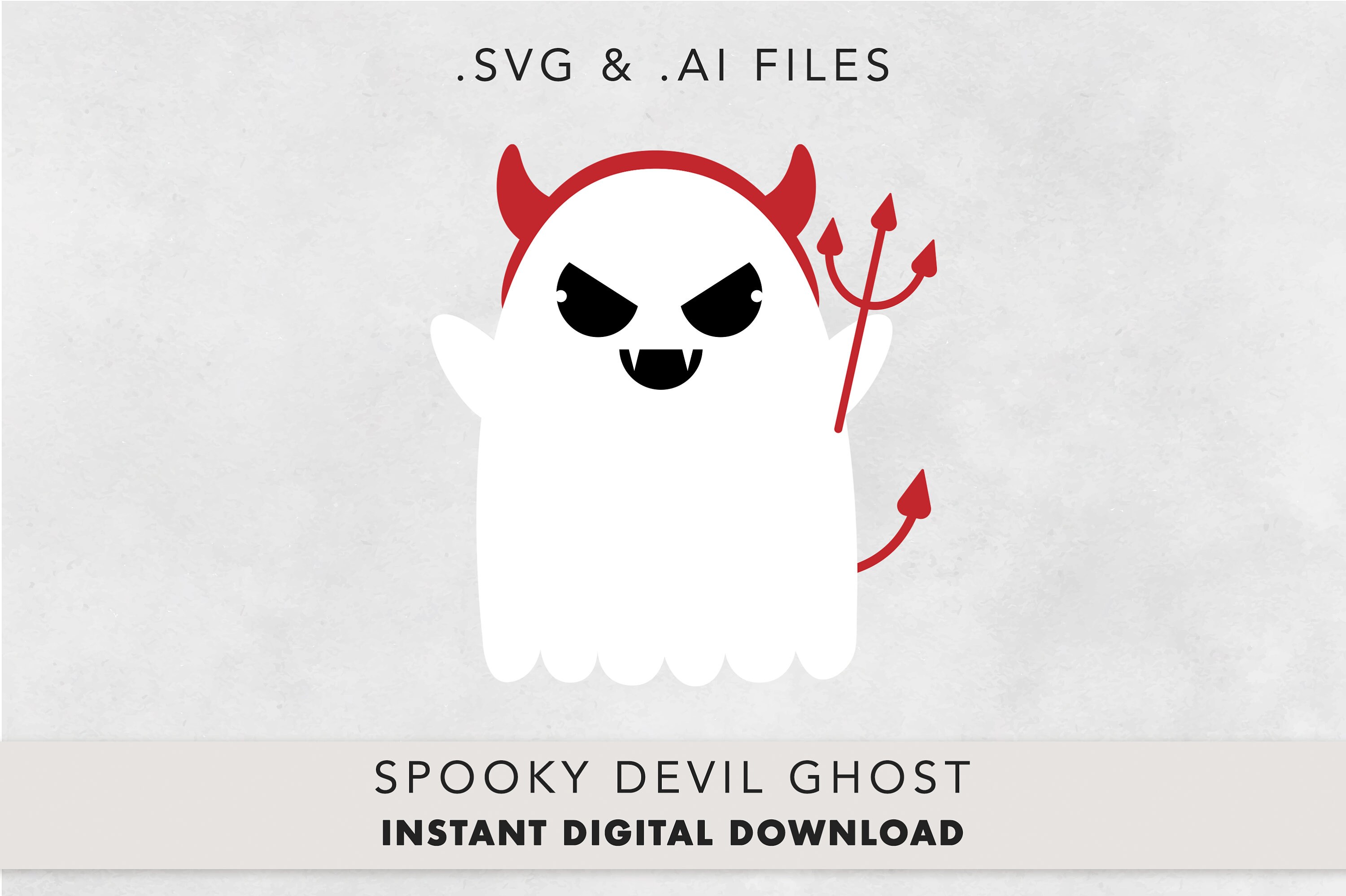 Devil Ghost SVG, Spooky Halloween Ghost Dressed as a Devil, Vector, SVG ...