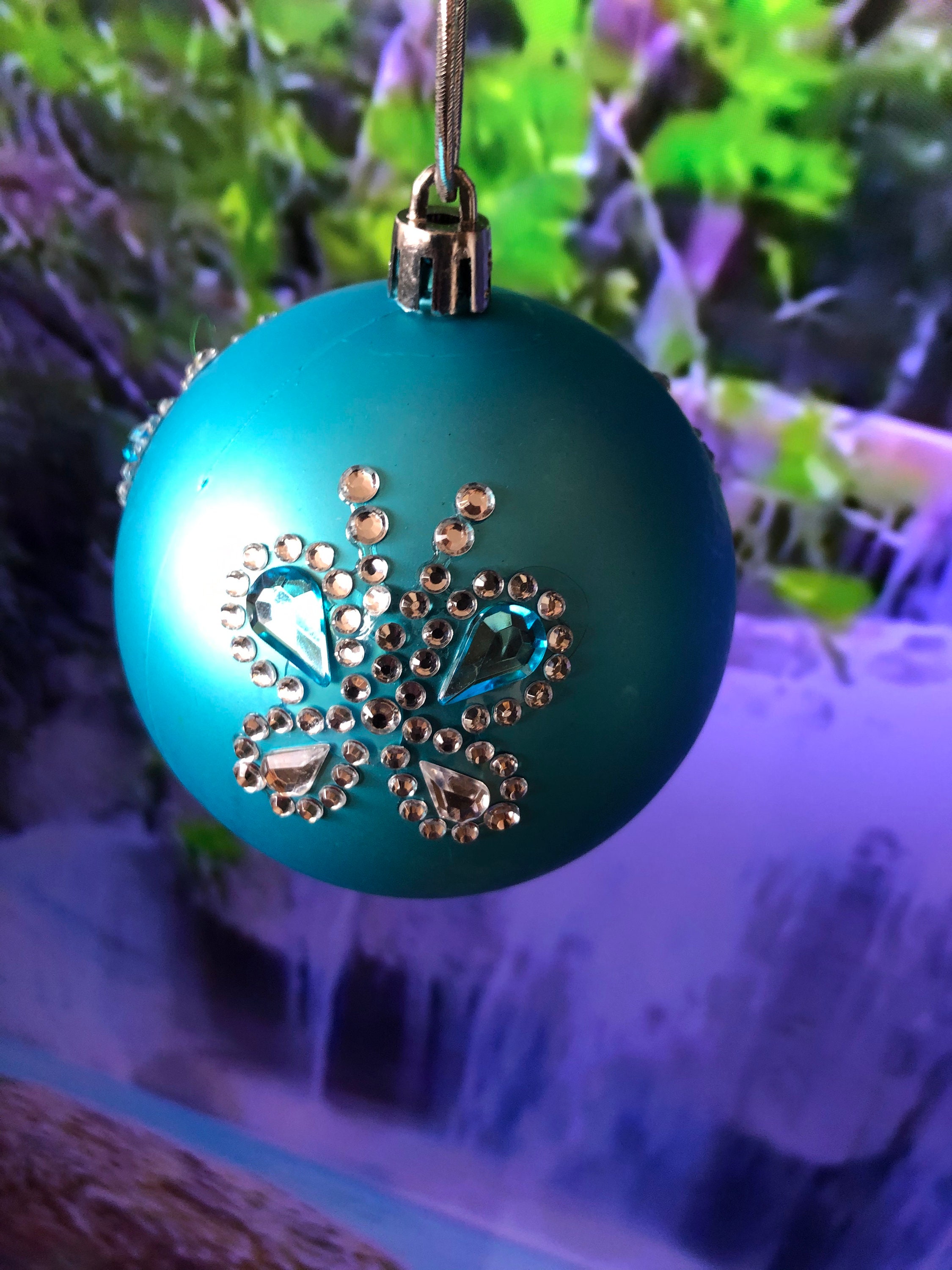 3 Butterfly Blue Balls Ornamentsrhinestone Ornamentchristmas - Etsy