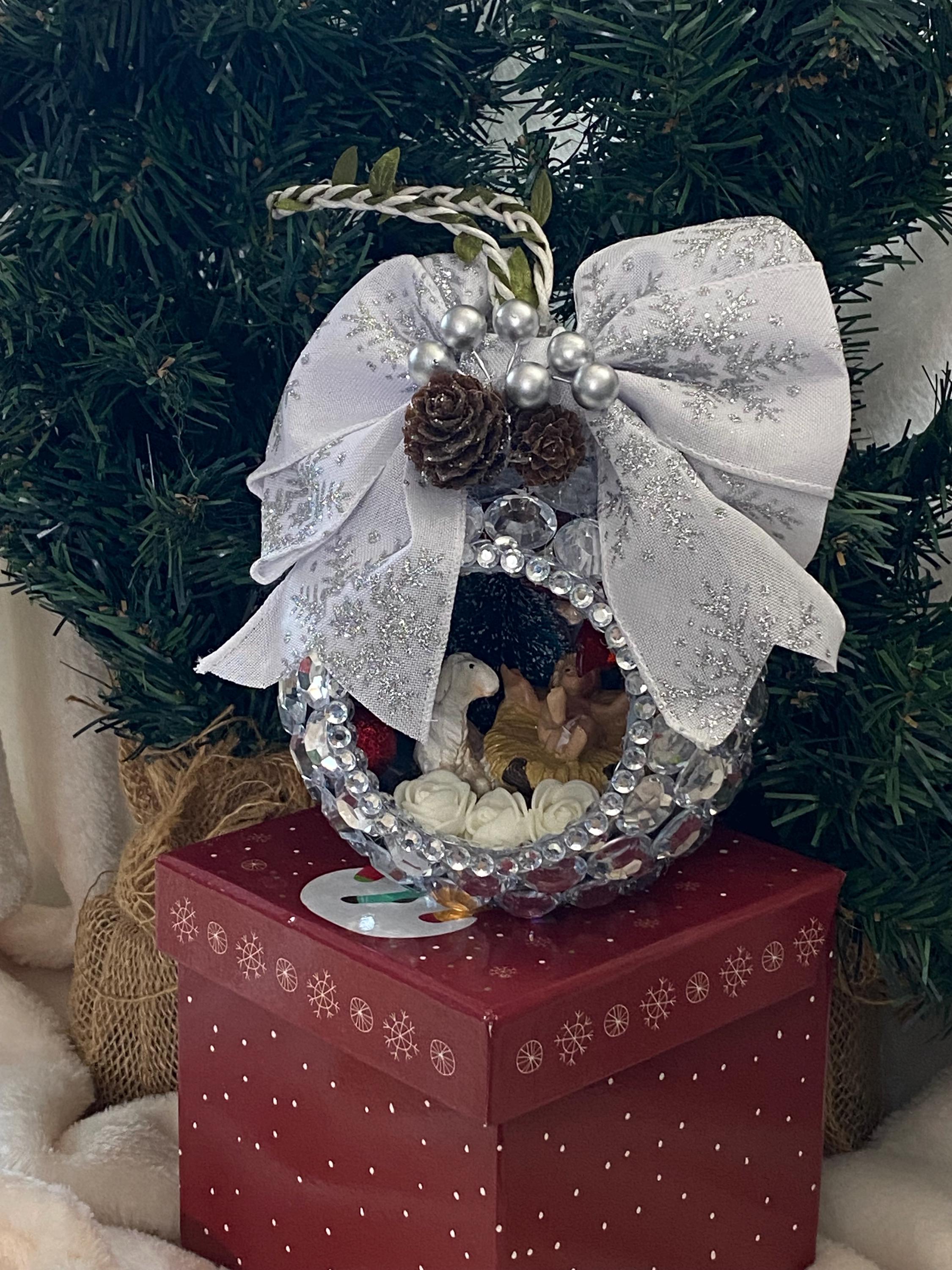 White Christmas Decoration,white Crystal Ornament,nativity Scene ...
