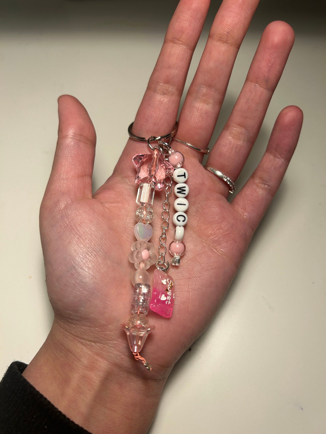 Twice Kpop Keychain Custom Bead - Tzuyu - Sana - Jihyo - Tzuyu - Momo ...