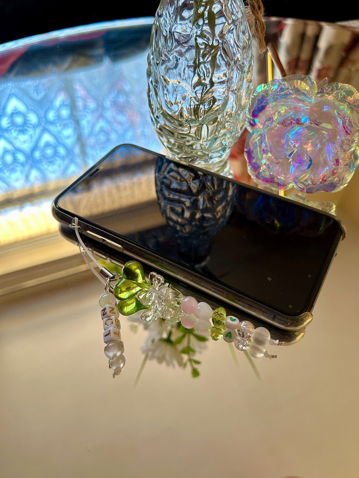 NCT Haechan Kpop Phone Charm Strap Green Nct Merch Beaded Phone Charm ...