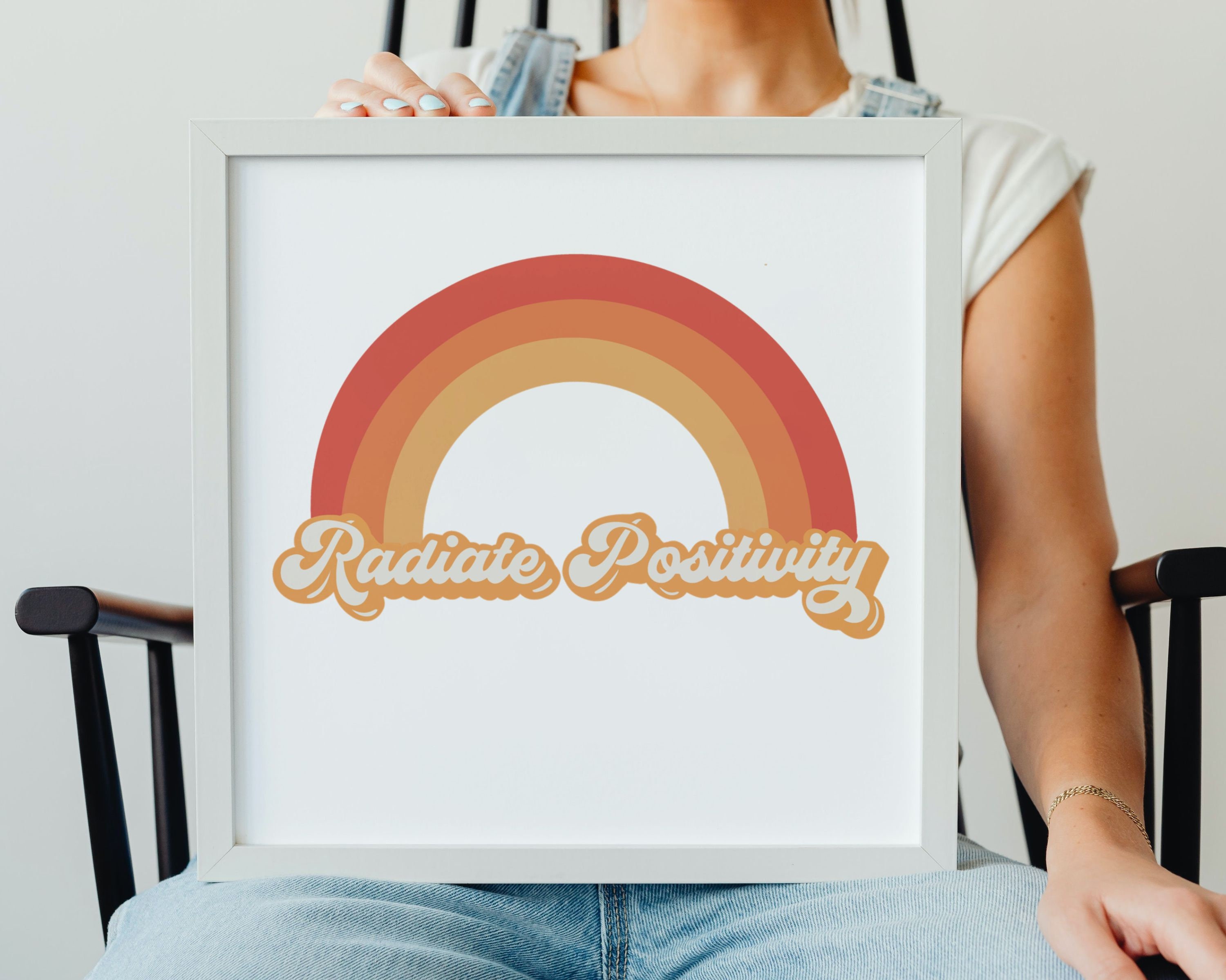 Radiate Positivity Svg Inspirational Svg Png Svg Rainbow - Etsy