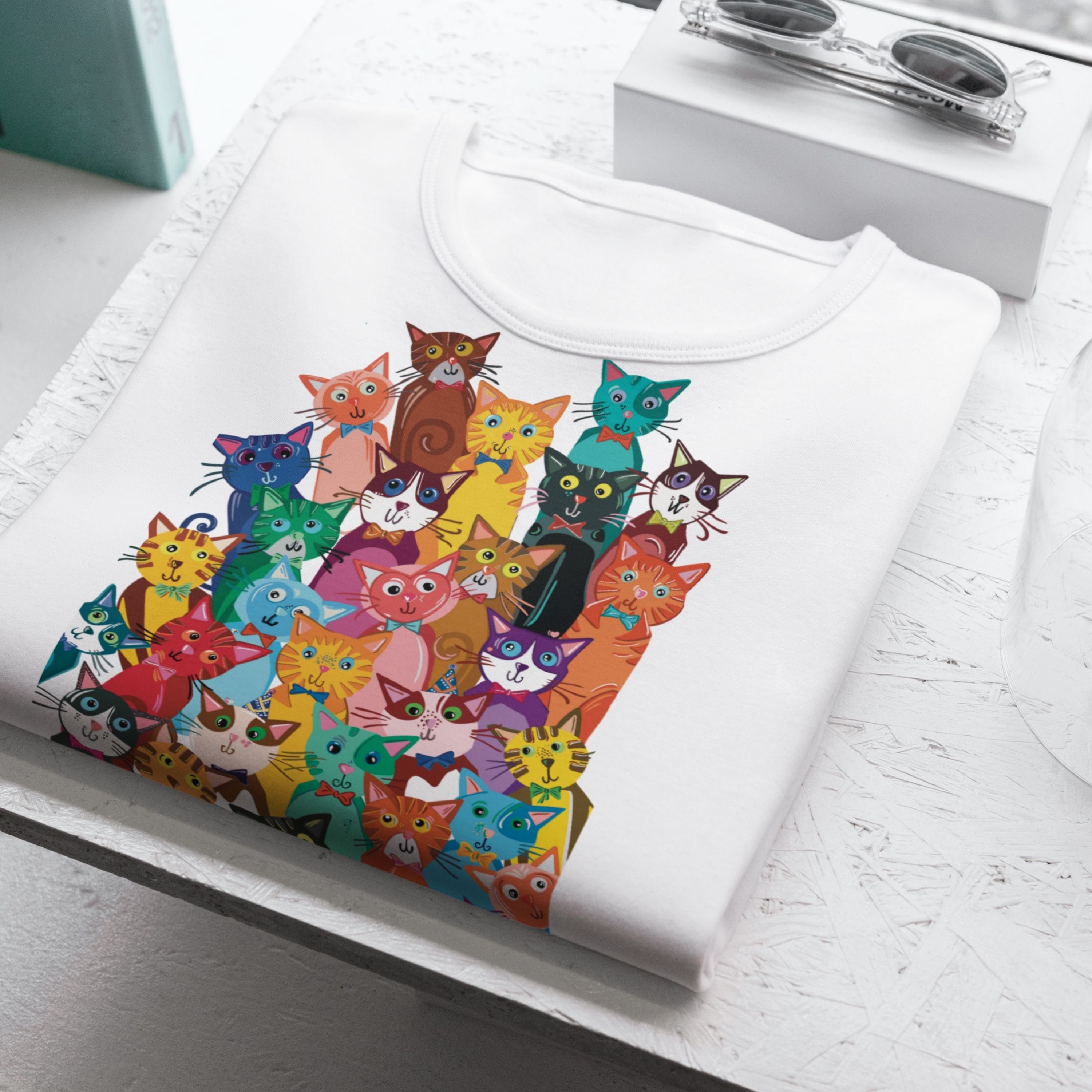 Bright & Bold Cats, Instant Sublimation Designs, Downloads, Mug T-shirt ...