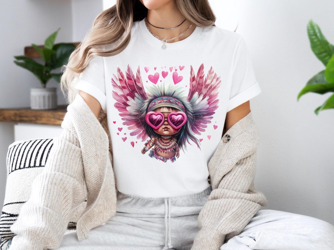 Native American Cupid Clipart | Pink Wings and Glasses | Valentine's ...