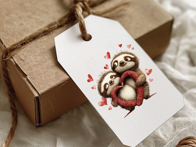 Romantic Sloth Couple Print, Animal Love Wall Art (digital Download ...