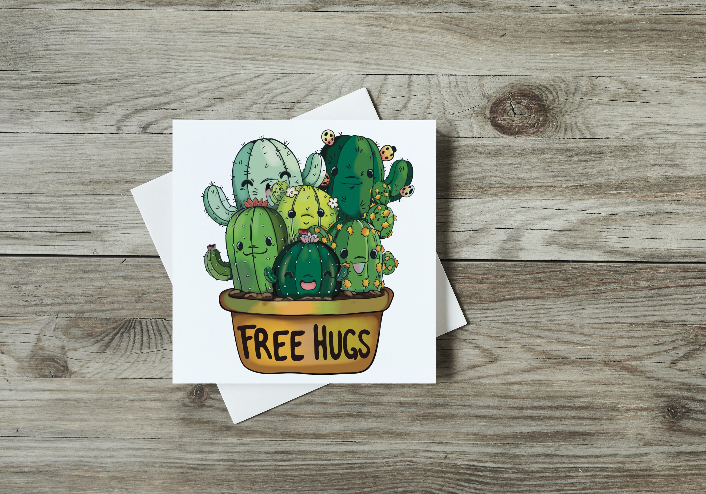 Free Hugs Cactus Plant, Sublimation Designs PNG, Coffee Decor SVG ...