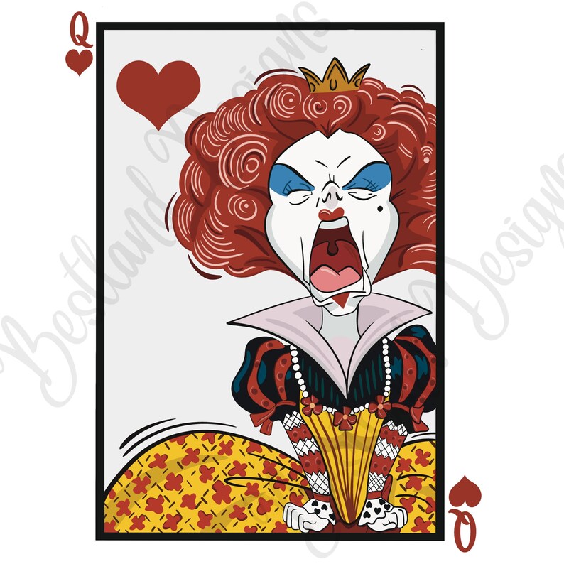 Red Queen of Hearts Clipart PNG, Instant Download for Sublimation ...